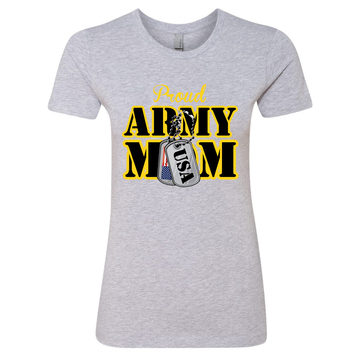 🔥 Proud Army Mom US Army Military Ladies T-Shirt Military USA Flag ...