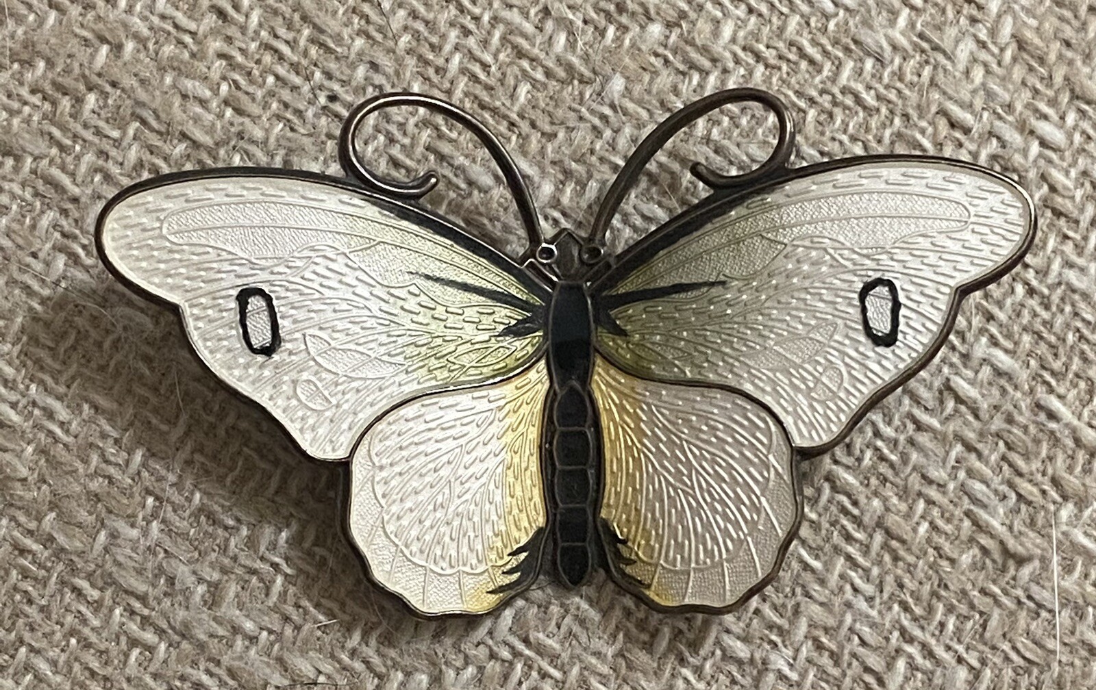 Vintage Hroar Prydz Large White Enamel Butterfly St… - Gem