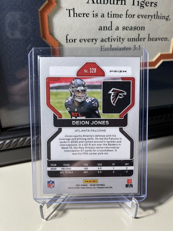 2021 Panini Prizm Deion Jones RED WHITE & BLUE #328 Atlanta Falcons | eBay