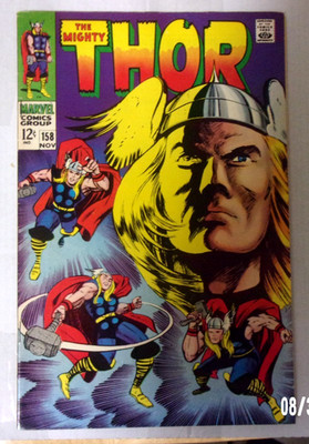 MIGHTY THOR #158 NICE SHARP F/VF 1968 KEY BOOK ORIGIN RETOLD,STONE MEN ...