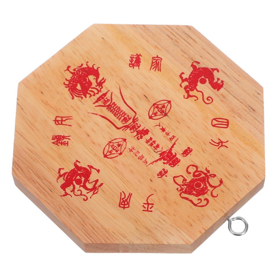 Bagua Convex Mirror Wooden Feng Shui Charm For Good Luck And Wealth | eBay