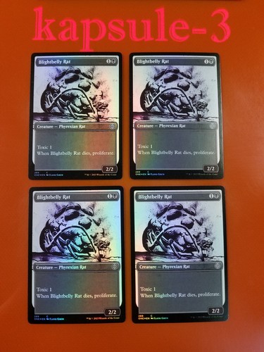 4x Blightbelly Rat (289) | FOIL Showcase | Phyrexia: All Will Be One ...