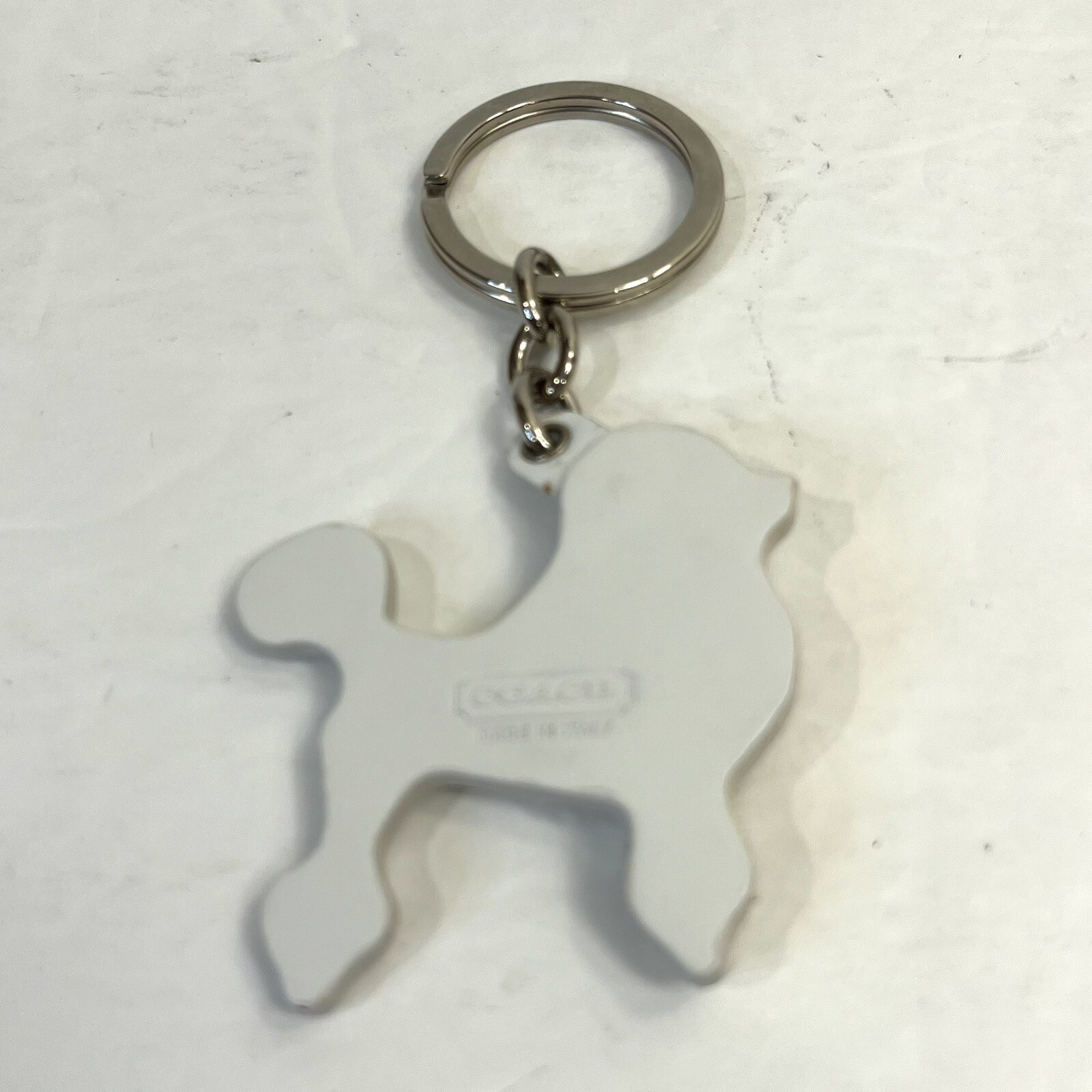 Coach Poodle Dog Keychain 1693 Shearling & Leather Ke… - Gem