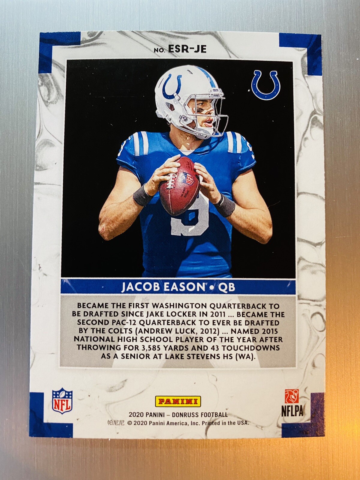 2020 Panini Donruss - Elite Series Rookies #ESR-JE Jacob Eason (RC) for ...