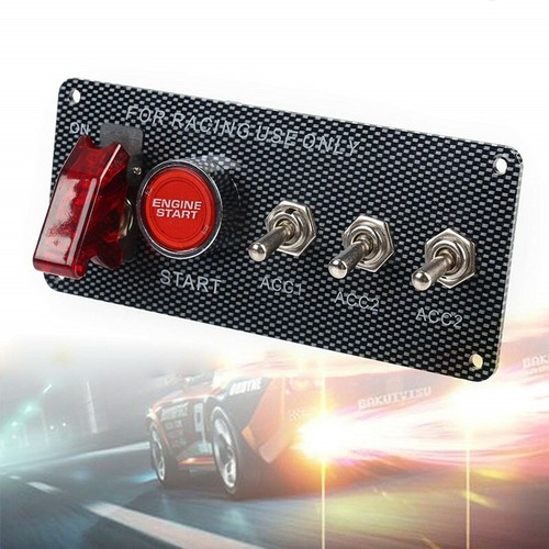 LED Start Button Surface Panel Toggle Carbon Fiber Racing Ignition ...