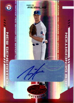 2004 Leaf Certified Materials Mirror Autograph Red #264 Nick Regilio #d ...