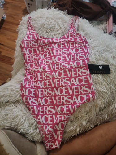 Classic Versace Pink Womens 1 Piece Bathing Suit Size Medium. New with ...