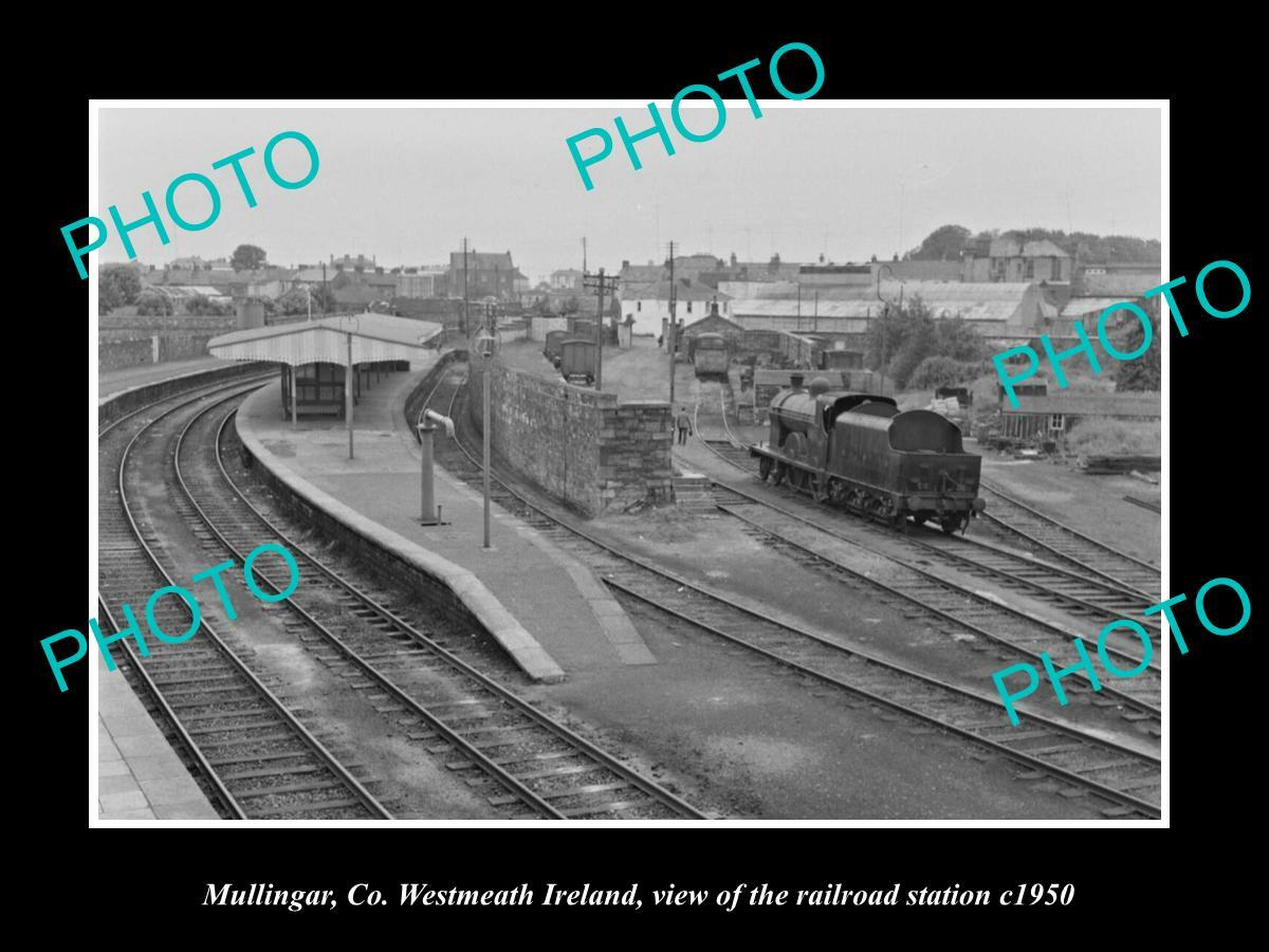 OLD 8x6 HISTORIC PHOTO OF MULLINGAR IRELAND THE RAILWAY STATION c1950 ...