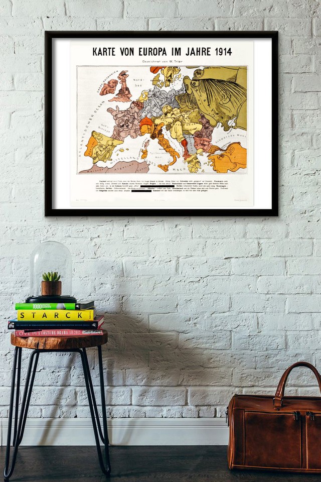 WW1 German Map, German Propaganda Poster, World Map Poster, Military ...