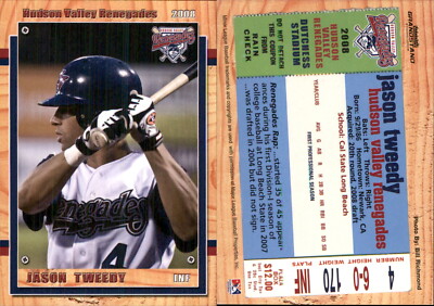 Jason Tweedy 2008 Grandstand Hudson Valley Renegades RC FREE SHIP ...