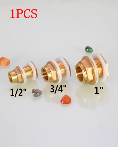 Brass Male Female Water Tank Connector Outlet Fitting Pool Fish Tank 1/ ...