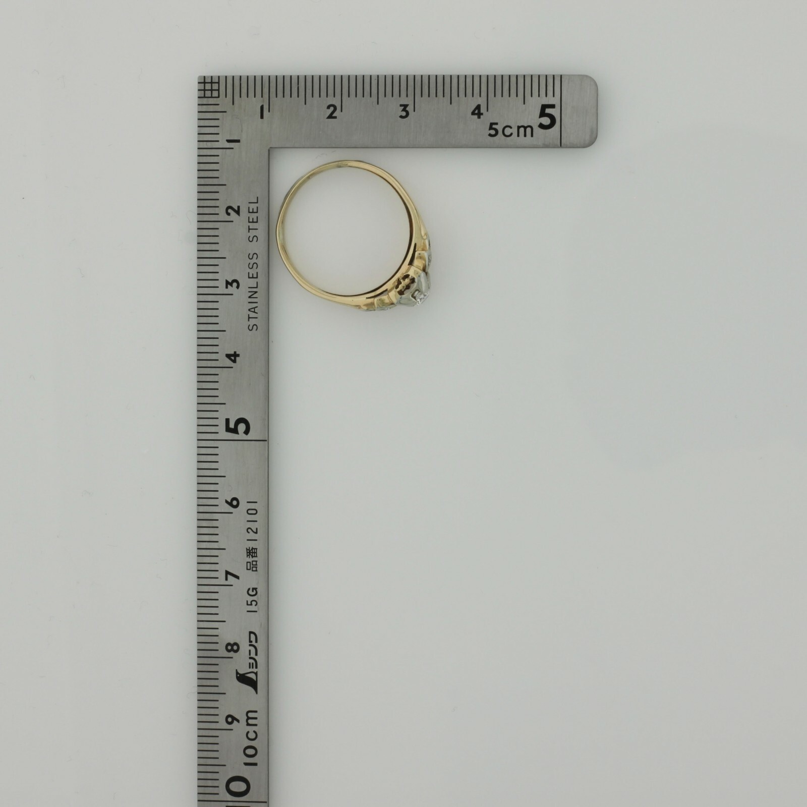 14K YG 0.20 ct tw Diamond Ring Conjoined Ring and Band Size 6.5 Circa ...