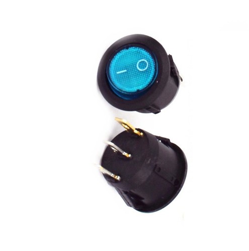 10Pcs Mini 3 Pin Round SPDT ON-OFF Rocker Switch Snap-in Blue | eBay