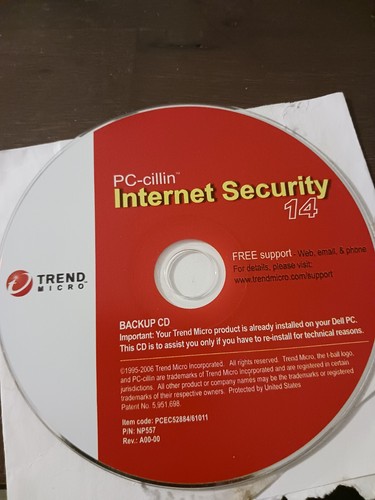 Trend Micro PC-cillin Internet Security 14 Backup CD Software Disc | eBay