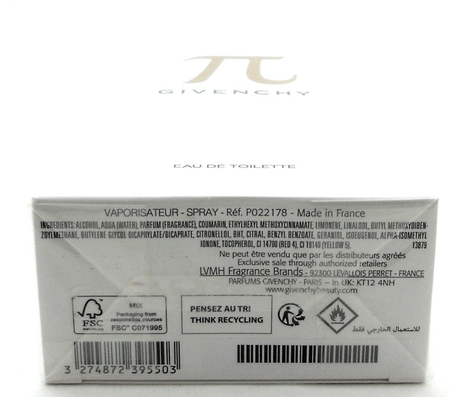 Pi Cologne by Givenchy 3.3 oz. Eau de Toilette Spray for Men New in ...