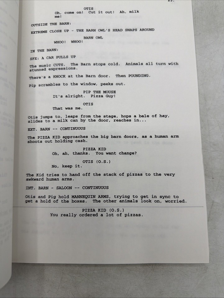 The Barnyard Original Script by Steve Oedekerk Movie Screenplay 2003 | eBay