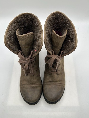Roxy Charley Combat Boot Women US 9.5 Brown Leather Round Toe Lace Up ...