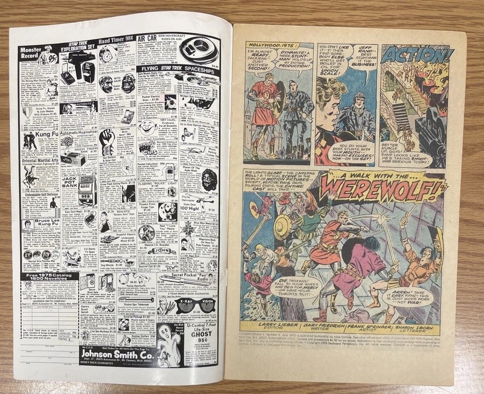 Cougar #2 Origin Story Buckler cover Springer Wolf-Man 1975 Atlas | eBay