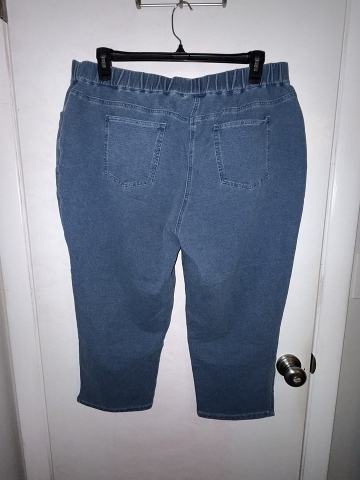 Dream Jeannes by Quacker Factory Capri Pants Sz 1X Blue Stretch ...