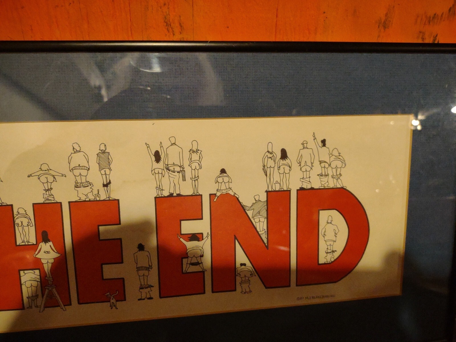 MJ Blakebrough "THE END" Matted Framed Comic Print Mooning Butts 10"x20 ...