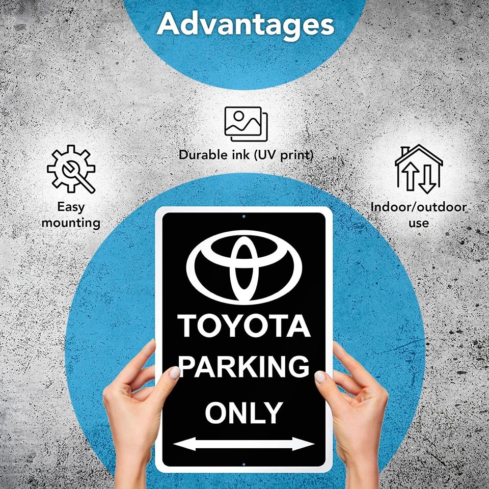Toyota Parking Only Sign, Black Toyota Signs for Garage Bar Man Cave ...