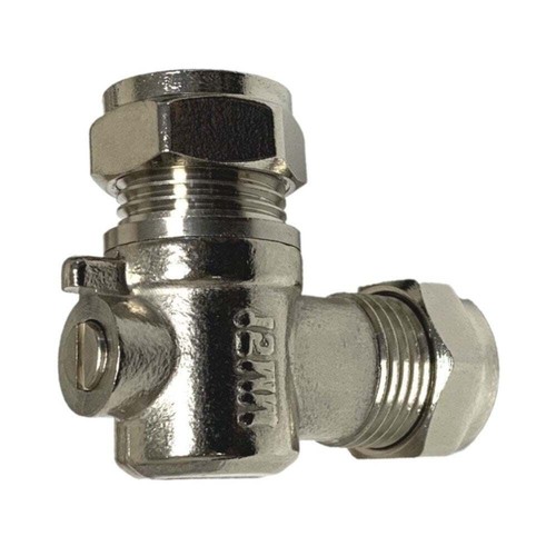 15mm 90° Angled Compression Elbow Isolation Isolating Valve Chrome ...