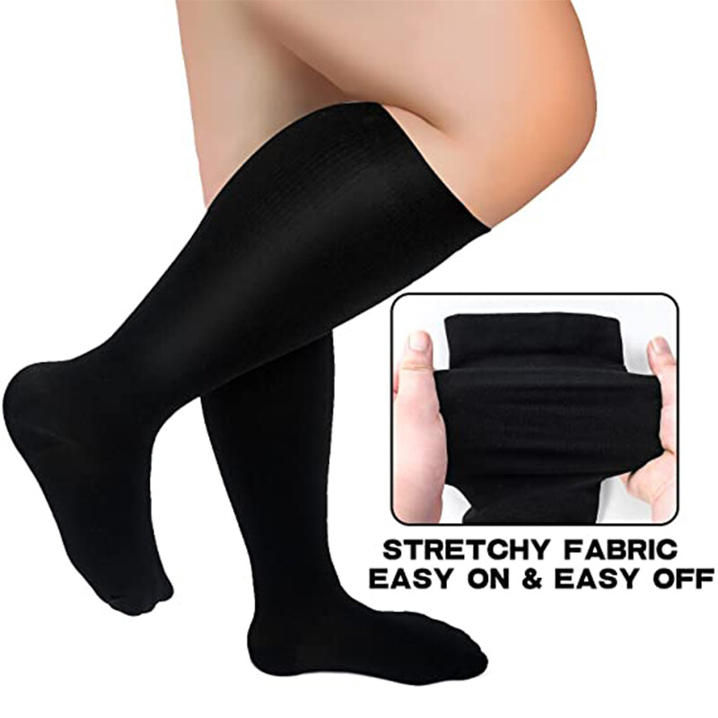 XL-7XL 20-30mmHg Medical Grade Compression Socks Knee High Support ...
