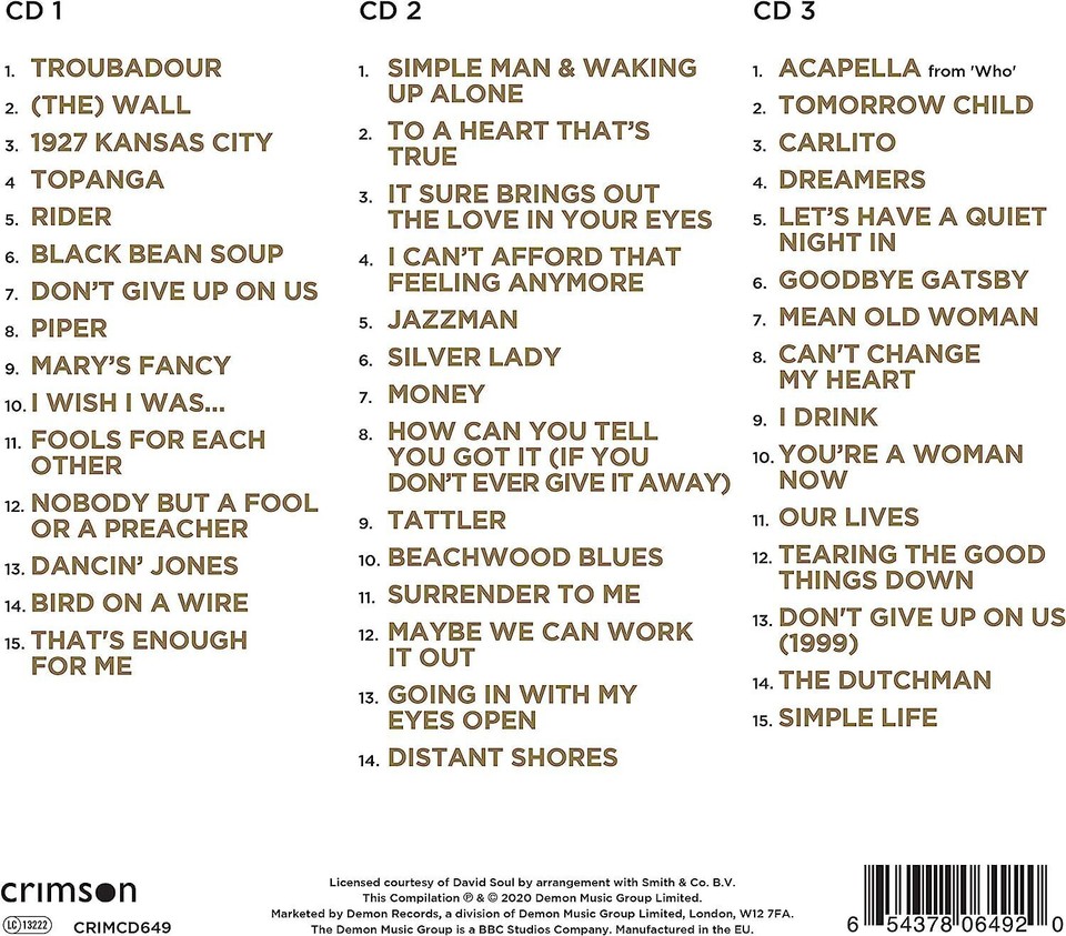 David Soul Gold (CD) Box Set (UK IMPORT) 654378064920 | eBay