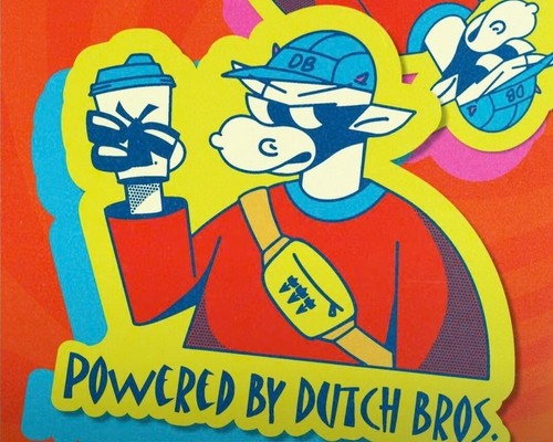 Dutch Bros Sticker FEBRUARY 2022 Cow Powered By Dutch Bros | eBay