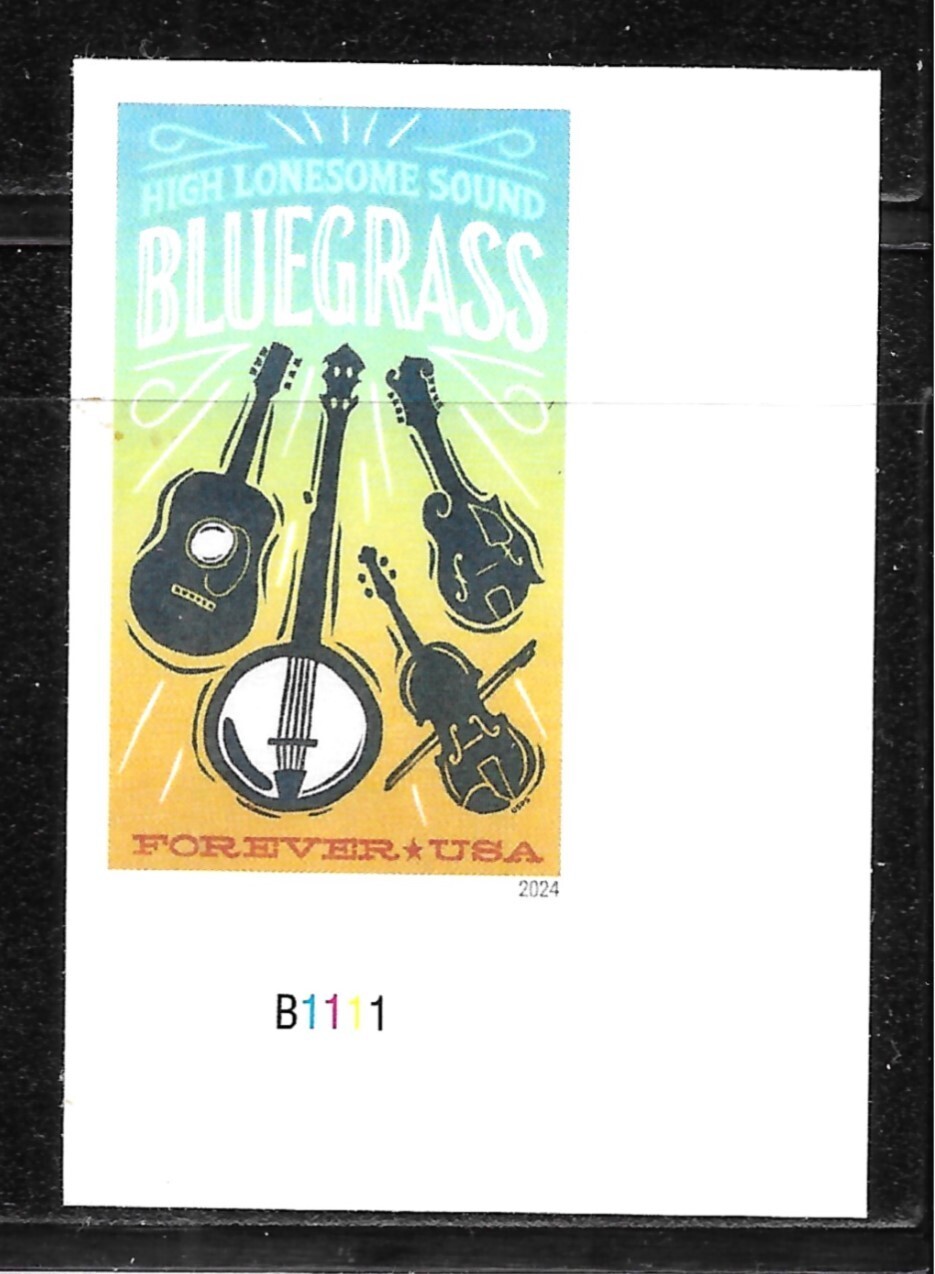 Scott #5844a IMPERFORATE (NO DIE-CUT) Bluegrass, Plate Number Single ...