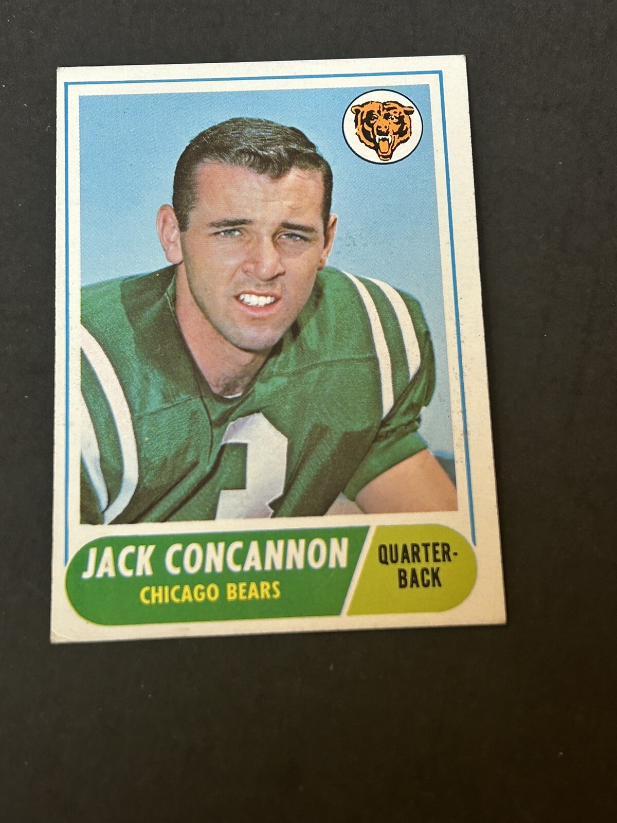 1968 Topps Football #153 Jack Concannon EX Chicago Bears Boston College ...