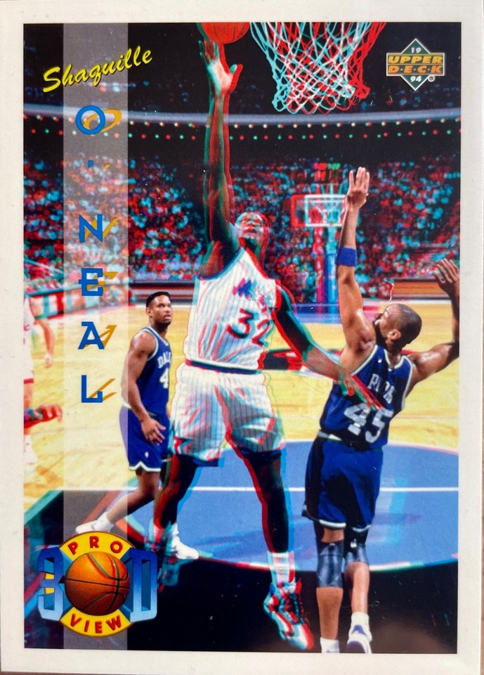 MICHAEL JORDAN / SHAQUILLE O’NEAL 3D CARDS W/ 3D GLASSES - 1994 UPPER ...