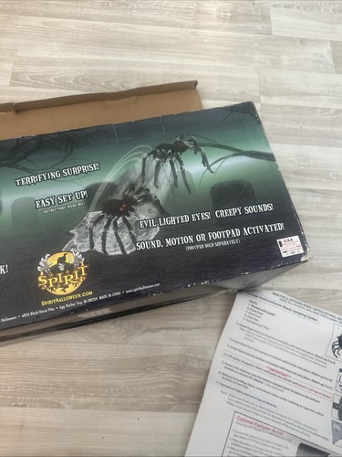Spirit Halloween Black Red Eye Jumping Spider Animated Animatronic Prop ...