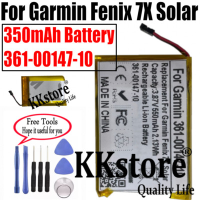 550mAh Battery Replacement For Garmin Fenix 7X Solar SmartWatch 361 ...