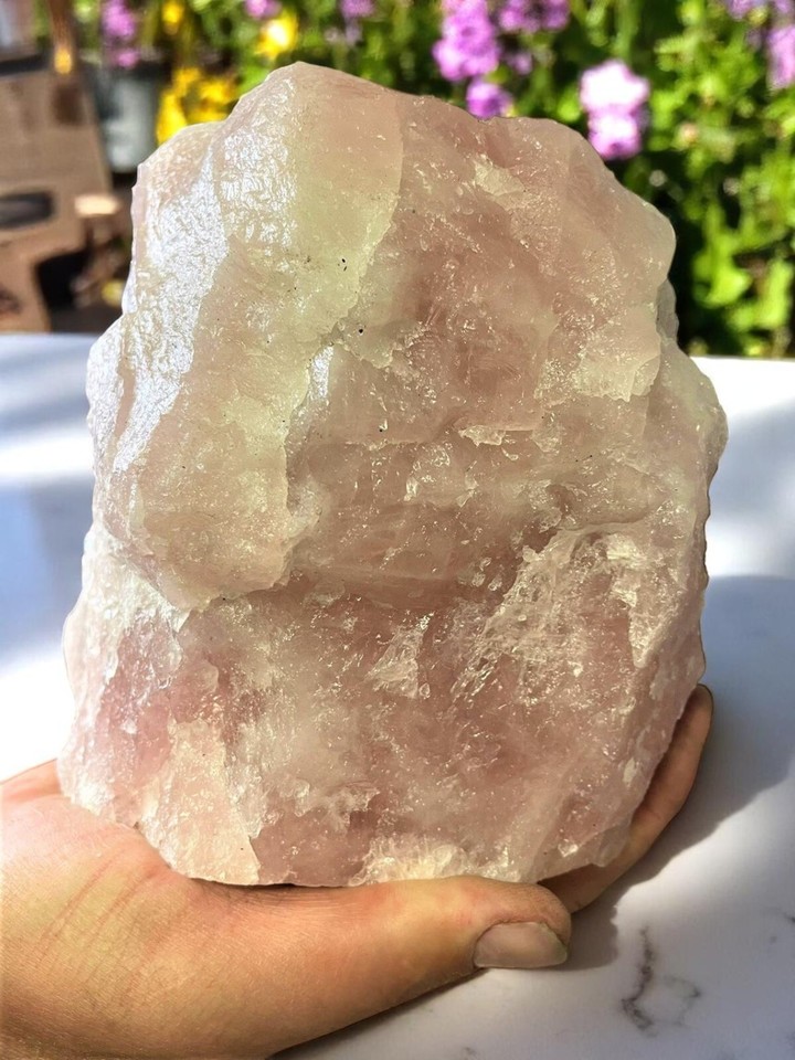 Large Huge Rose Quartz Crystal Rough Stone Handmade Crystal Home Office ...