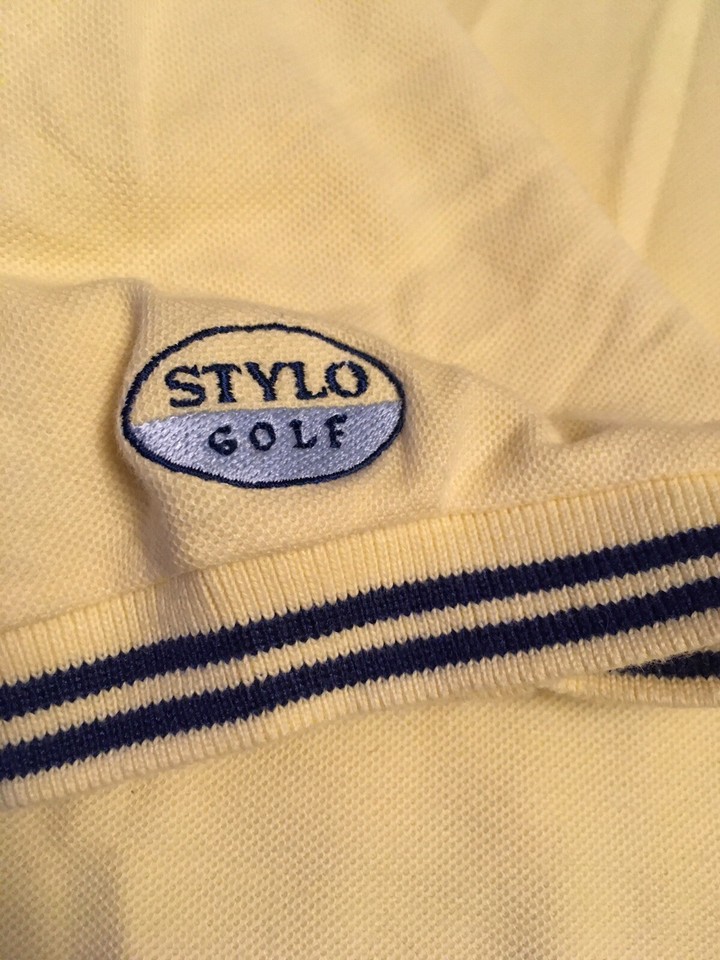 Stylo Golf Mens Vintage Polo Shirt - Yellow - Size S 36” Soft Cotton ...