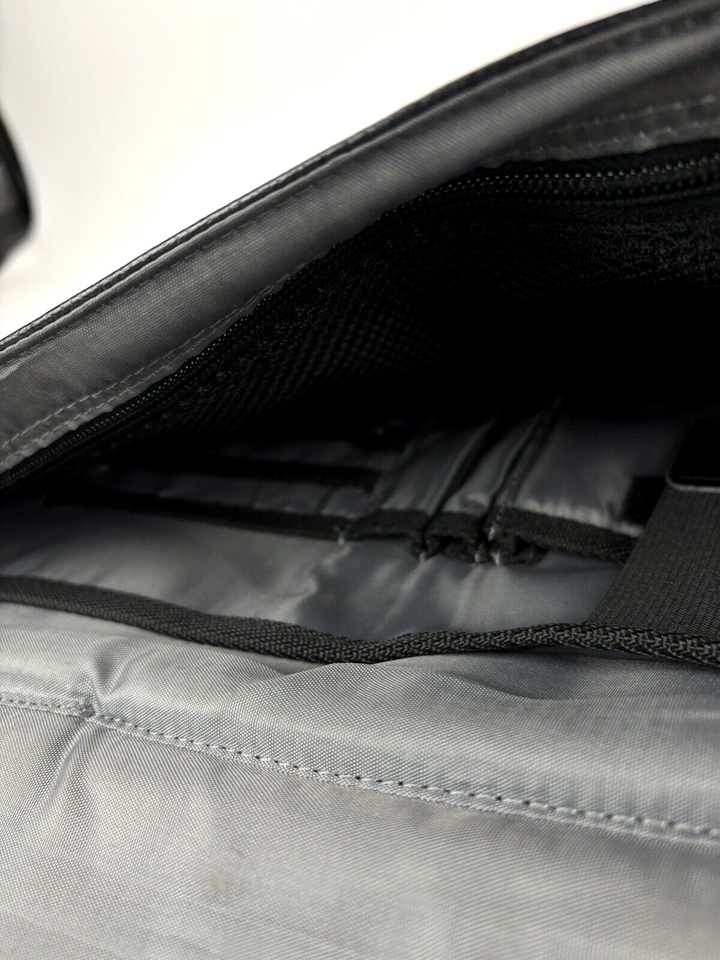 DELL Black Leather Executive Brief Case Laptop Travel Bag Padded ...