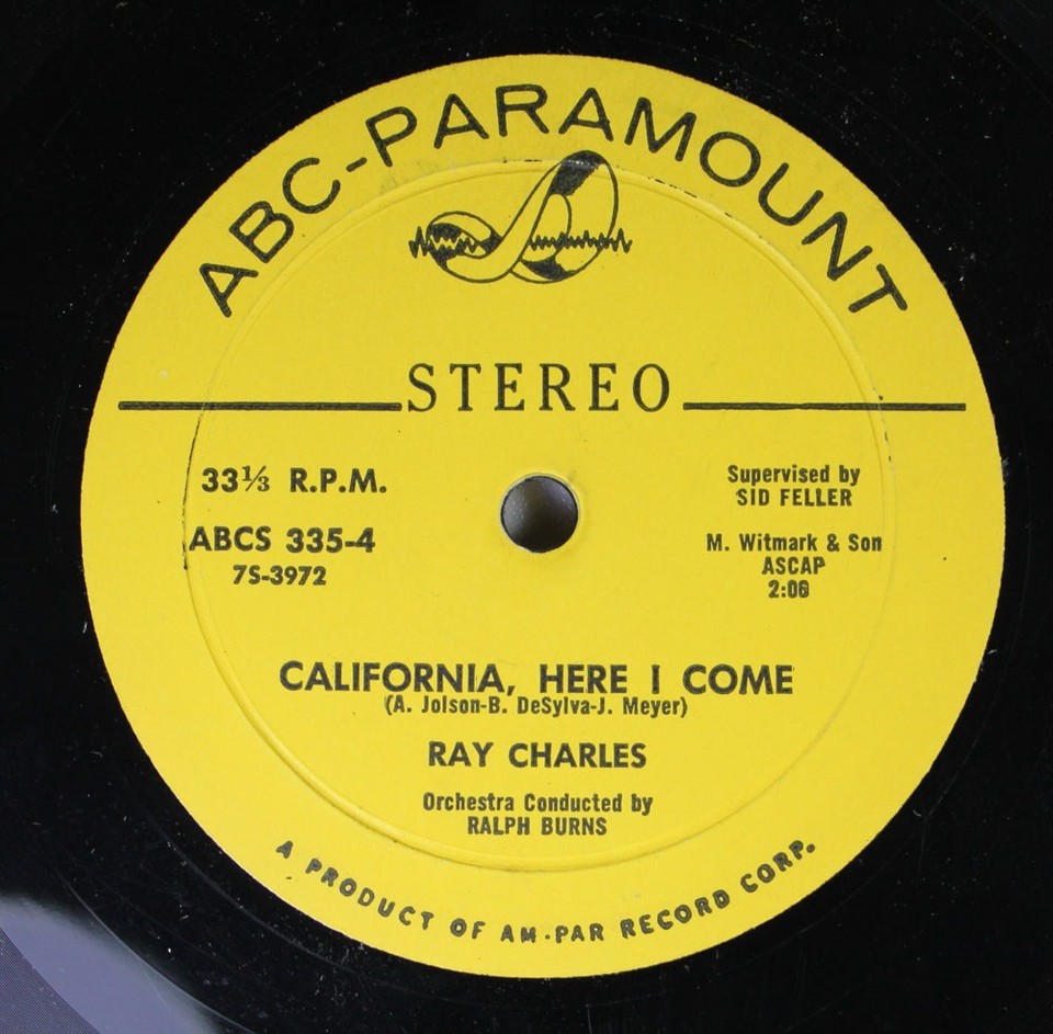 R&B Compact 33 45 Ray Charles - Moon Over Miami / California, Here I ...