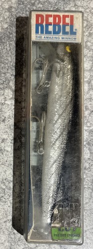 Vintage Rebel Fishing Lure 6” Silver/Black Flag Box | eBay