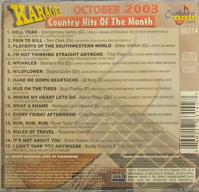 2003 OCT 60314 COUNTRY CHARTBUSTER KARAOKE CDG | eBay