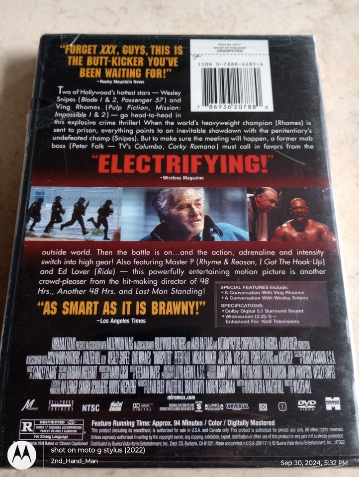NEW SEALED UNDISPUTED WESLEY SNIPES VING RHAMES DVD | eBay