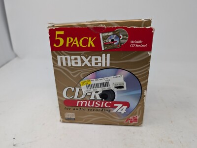 Maxell CD-R Music / 5 Pack / New / 74 MIN / For Audio Recording / CD ...
