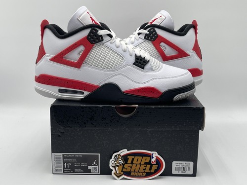 DS NEW AIR JORDAN IV 4 Retro RED CEMENT Size 11.5 Authentic 2023 Rare ...
