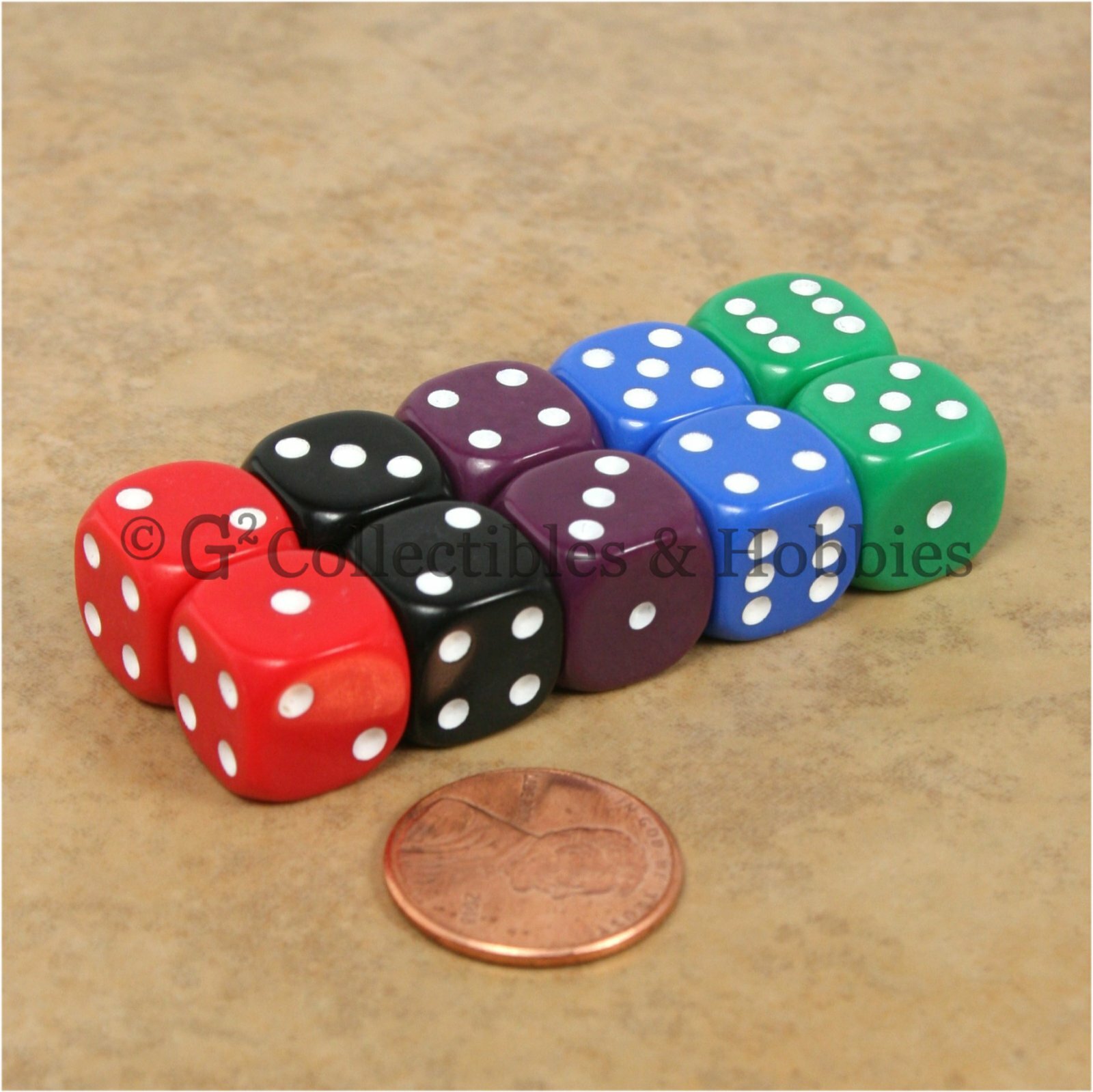 NEW Set of 10 12mm ROUNDED EDGE Dice - 5 Colors RPG MTG Game 1/2 inch ...
