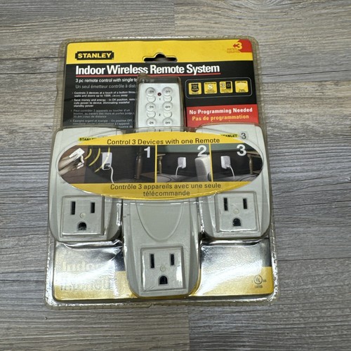Stanley Wireless Remote System Indoor 3 Plug Outlets & 1 Remote New ...