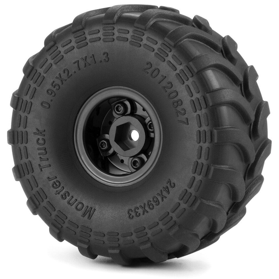 FLYXM Beadlock Wheel Huge Tire Monster Truck Tire for 1/18 TRX4MT FMS ...