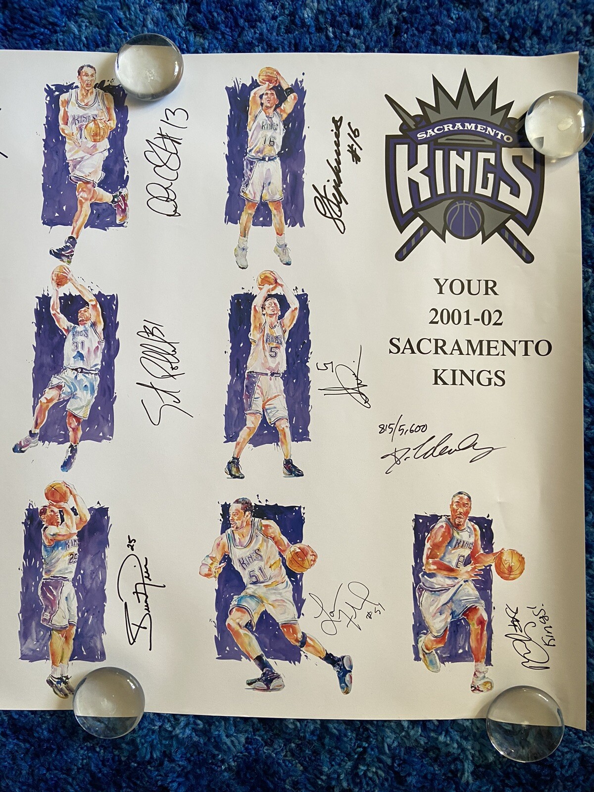 2002 SACRAMENTO KINGS Season Ticket Holder 24 x 36 Poster Litho ...