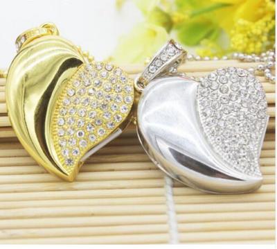 Diamond crystal heart USB Flash Drive Metal Memory Stick penrive 8GB ...