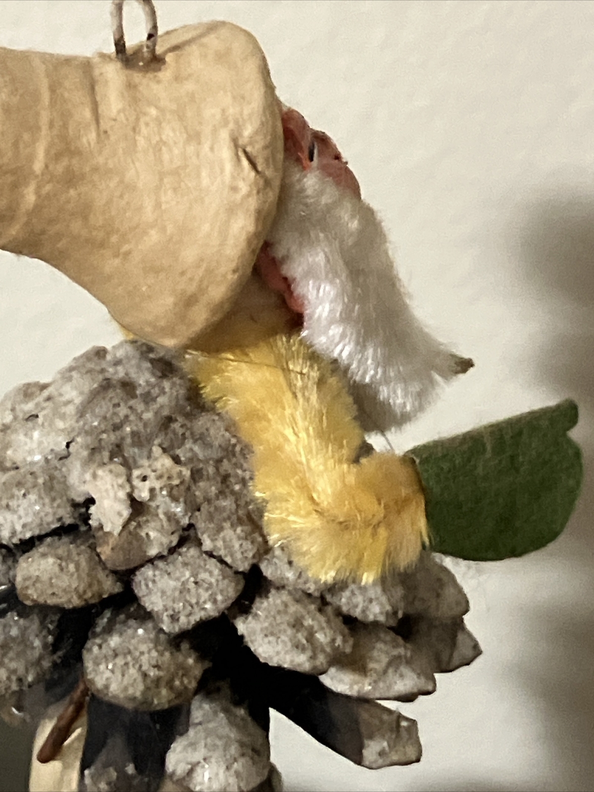 VTG X-MAS Ornament Rare Camping Putz Gnome Pinecone Chenille West ...