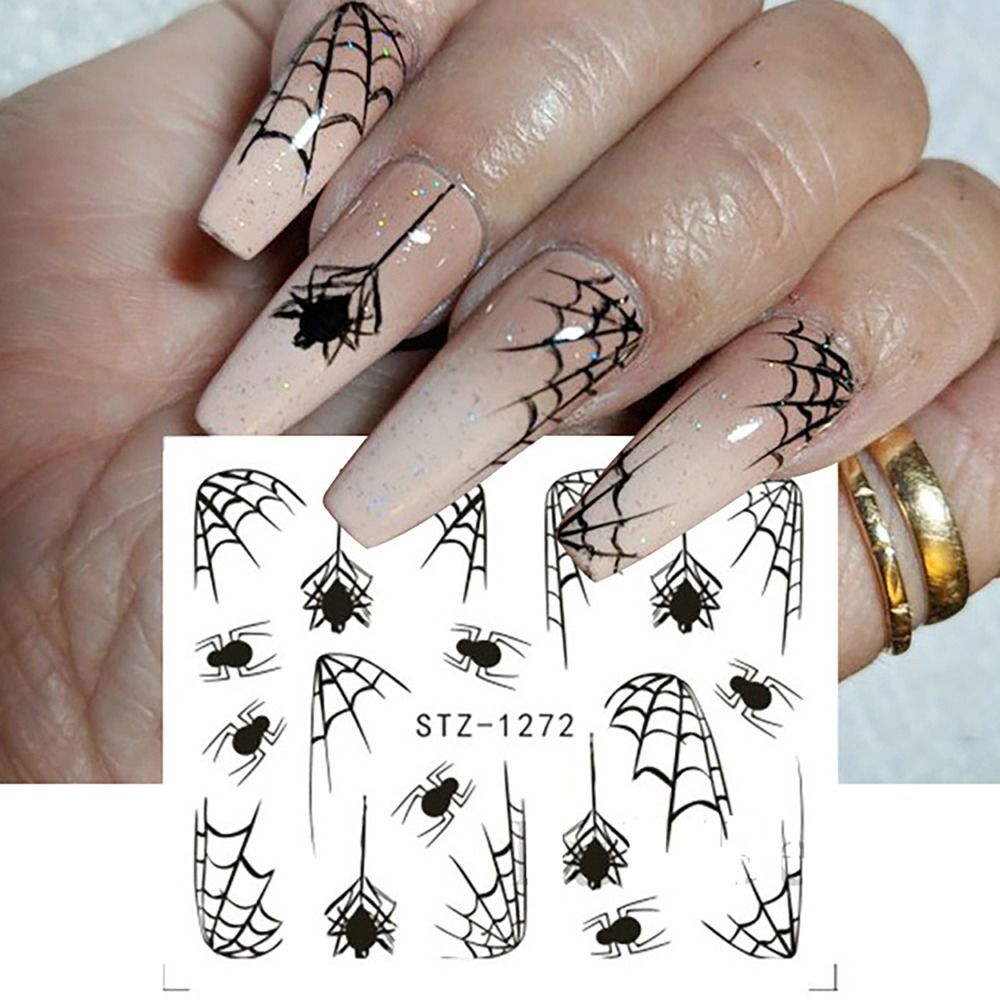 Spiders Web DIY Nail Stickers Mummy Ghost Nail Art Decoration Women ...